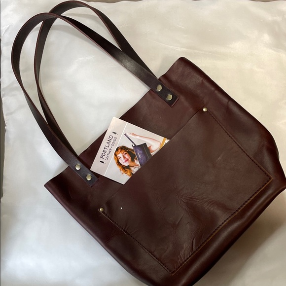 portland leather goods | Bags | Classic Dark Brown Leather Tote By ...